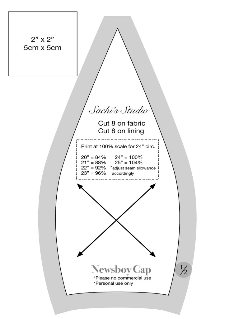 Newsboy Cap Sewing Pattern Guide | PDF