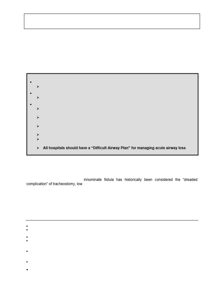 Tracheostomy Dislodgement Guidelines | PDF | Intensive Care Medicine ...