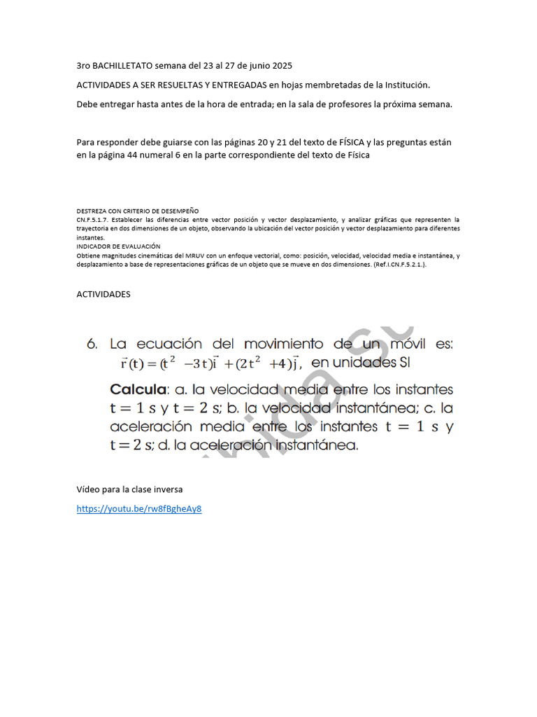 3RO BGU BT ABC FISICA Para El Lunes 30 de Junio | PDF