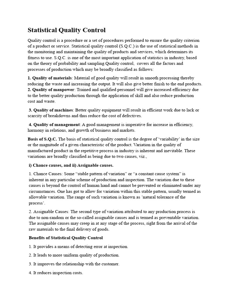 Statistical Quality Control | PDF | Engineering Tolerance | Sampling (Statistics)