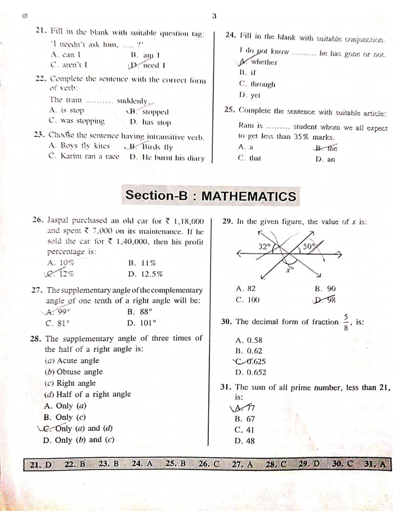Sainik School Pyq Paper 2 | PDF