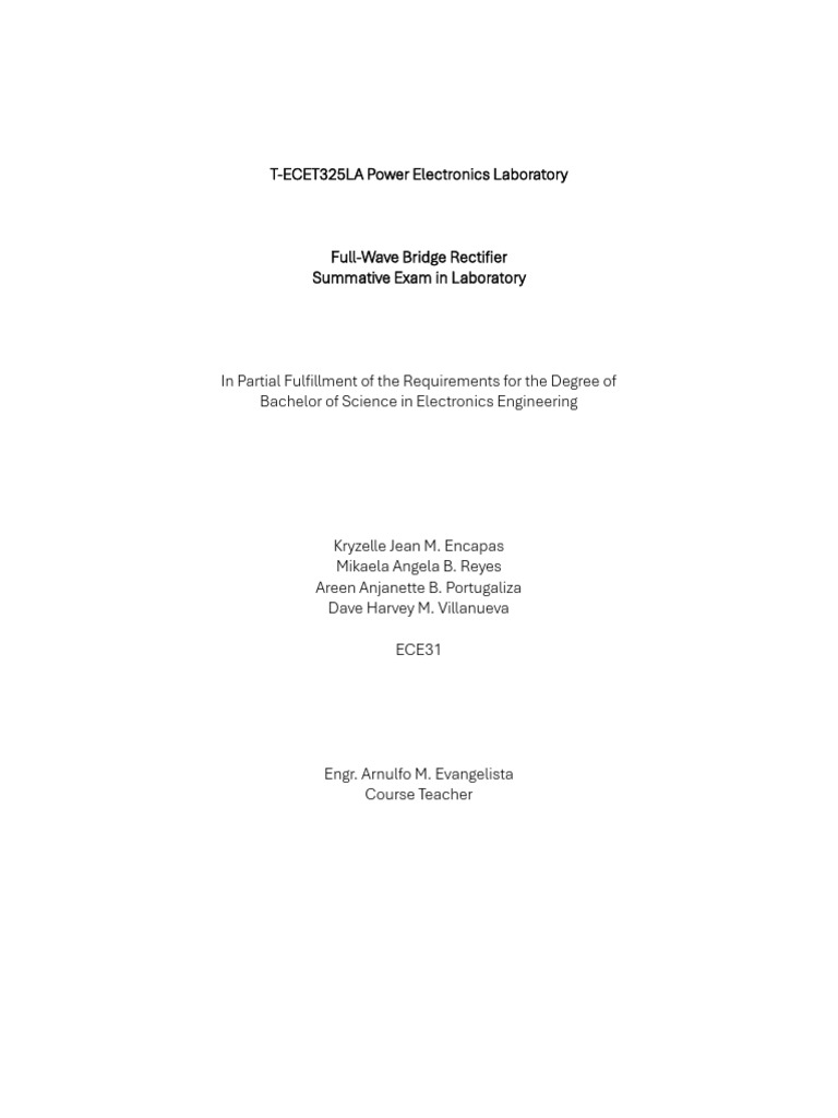 EPRV - Ece31.summative Exam | PDF | Rectifier | Electrical Engineering