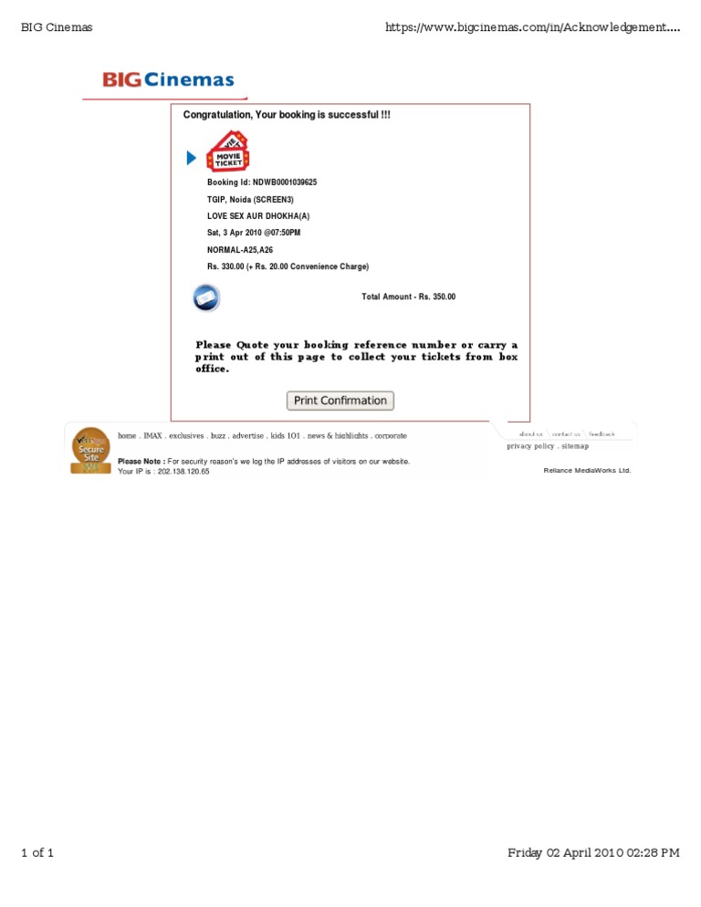 BIG Cinemas | PDF