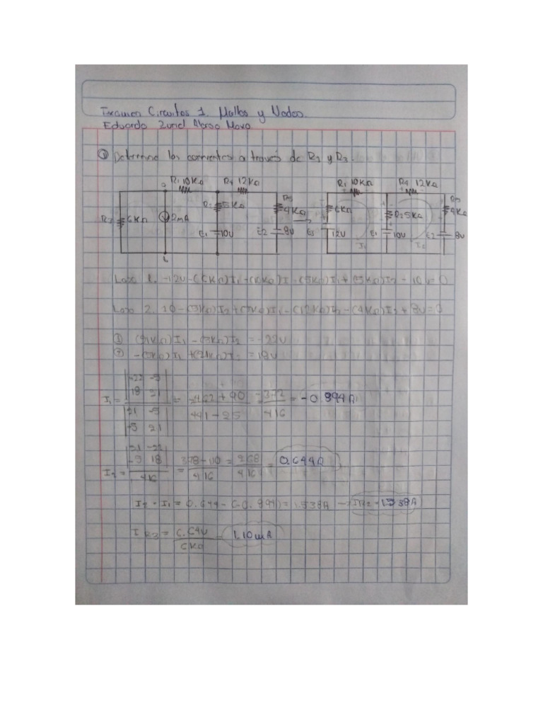 Circuitos Examen U2 | PDF