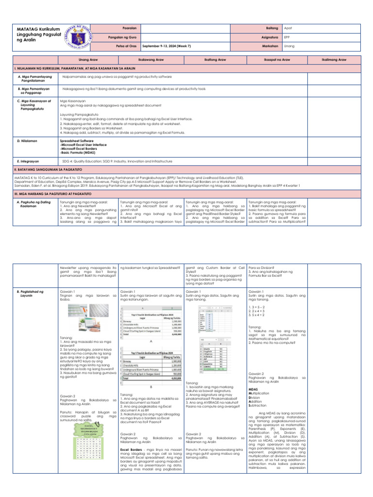Q1 W7 Epp Matatag | PDF