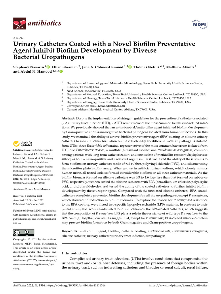 Literature Rev - Biofilm Colonization Prevention | PDF | Biofilm ...