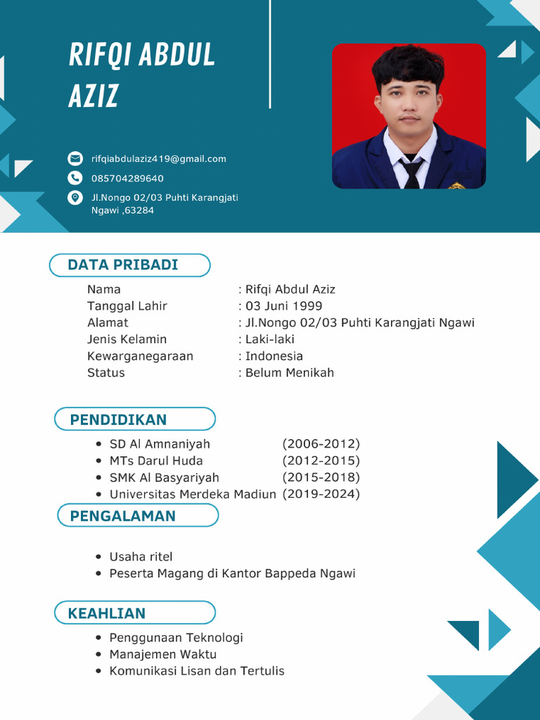 CV Rifqi Abdul Aziz | PDF
