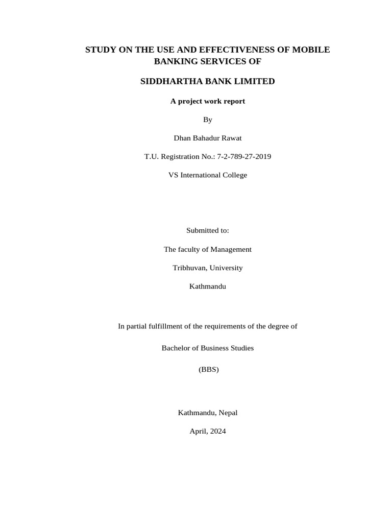 Dhan Bahadur Rawat (Research) . | PDF | Banks | Survey Methodology