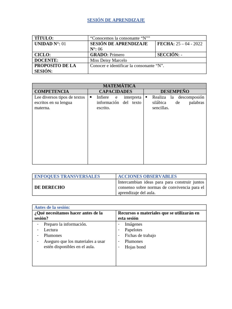 Conteo de Sílabas 29 de Abril | PDF | Cognición | Aprendizaje