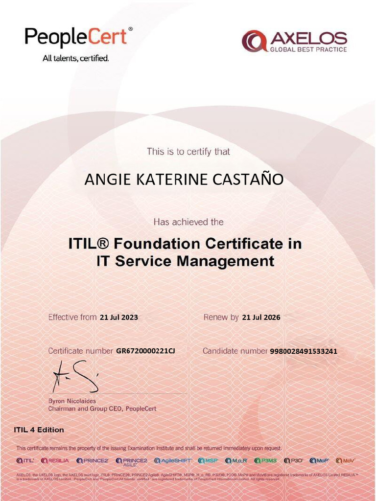 Certificado ITIL | PDF