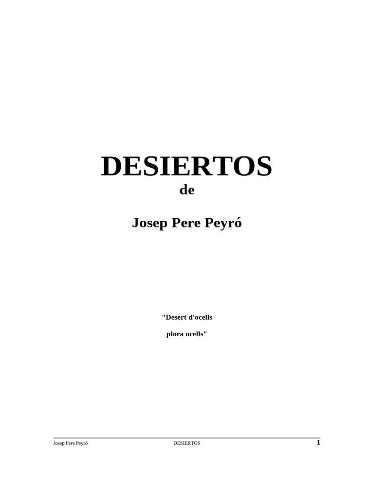 Desiertos - Josep Peret Peyro | PDF | María, madre de Jesús | Verdad