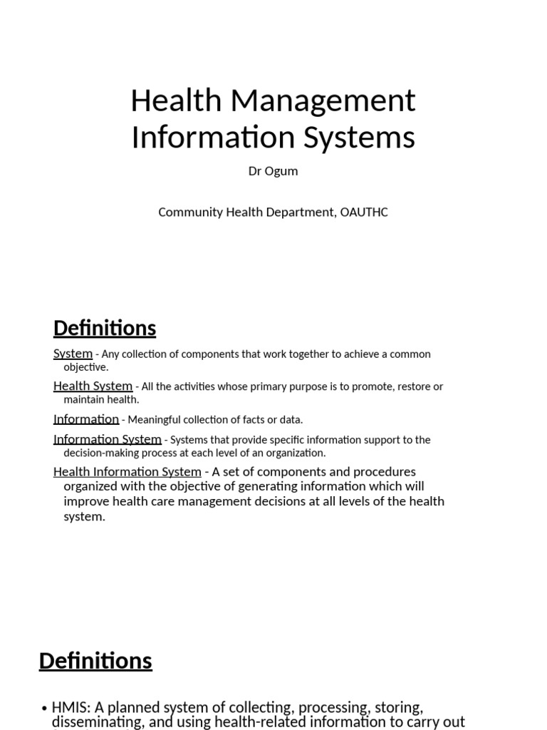 Health Information Management System | PDF | Information | System