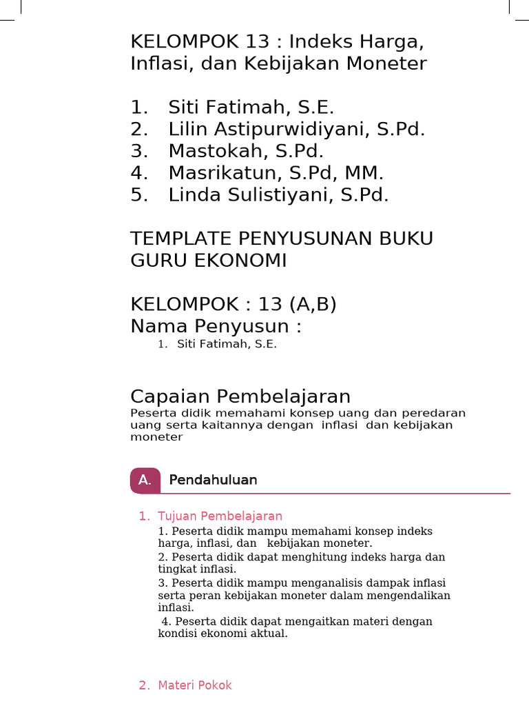 Indeks Harga Dan Inflasi | PDF