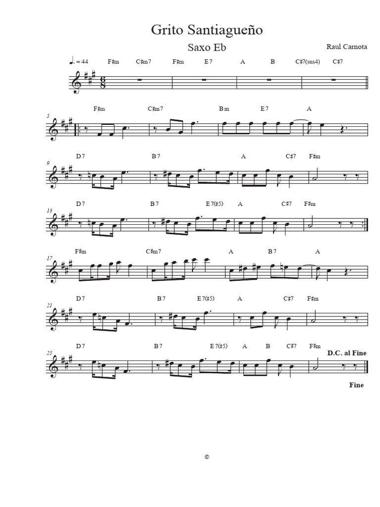 Grito Santiagueño Eb Sax Score Pdf