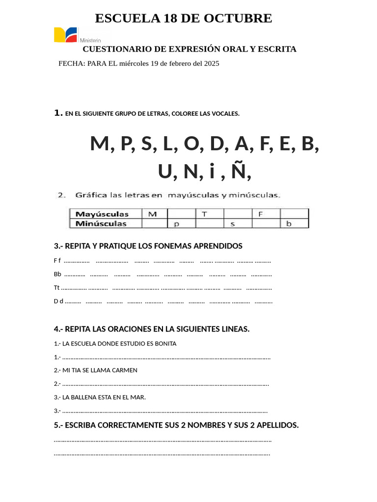 Expresion Oral y Escrita | PDF
