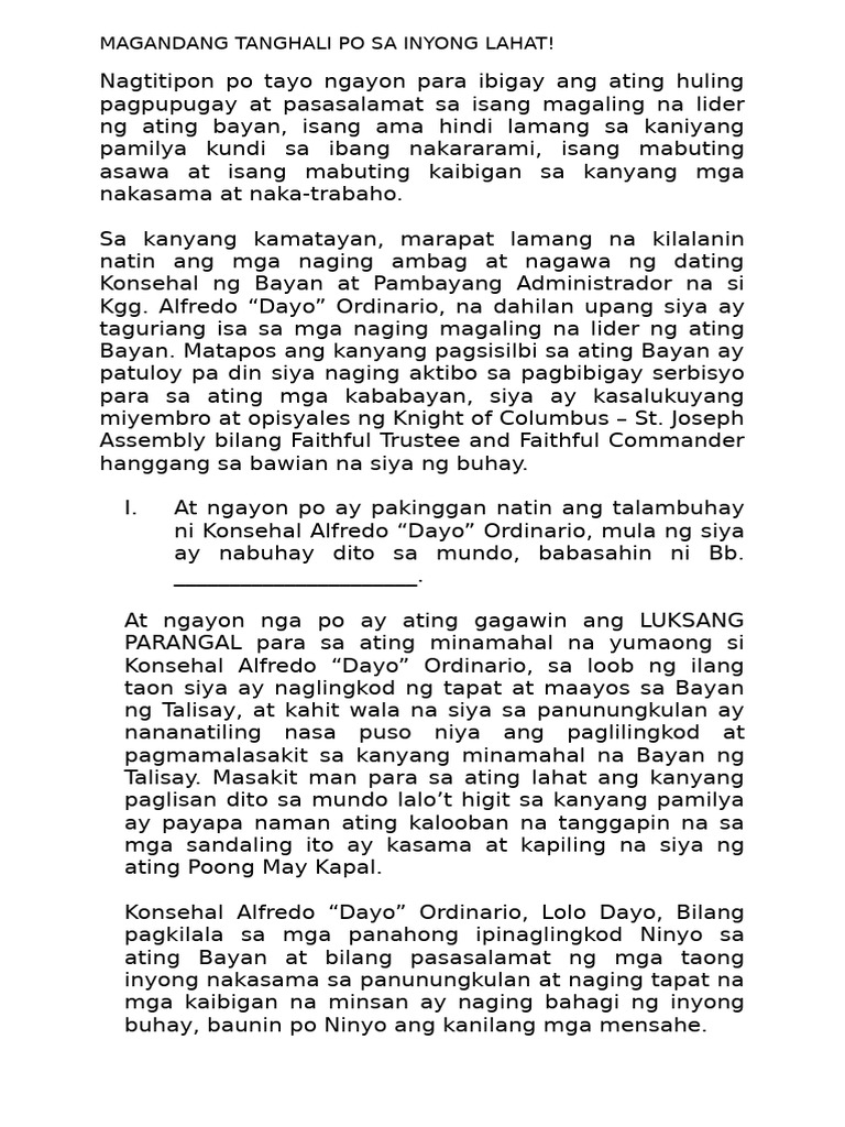 Necrological Service Spill | PDF