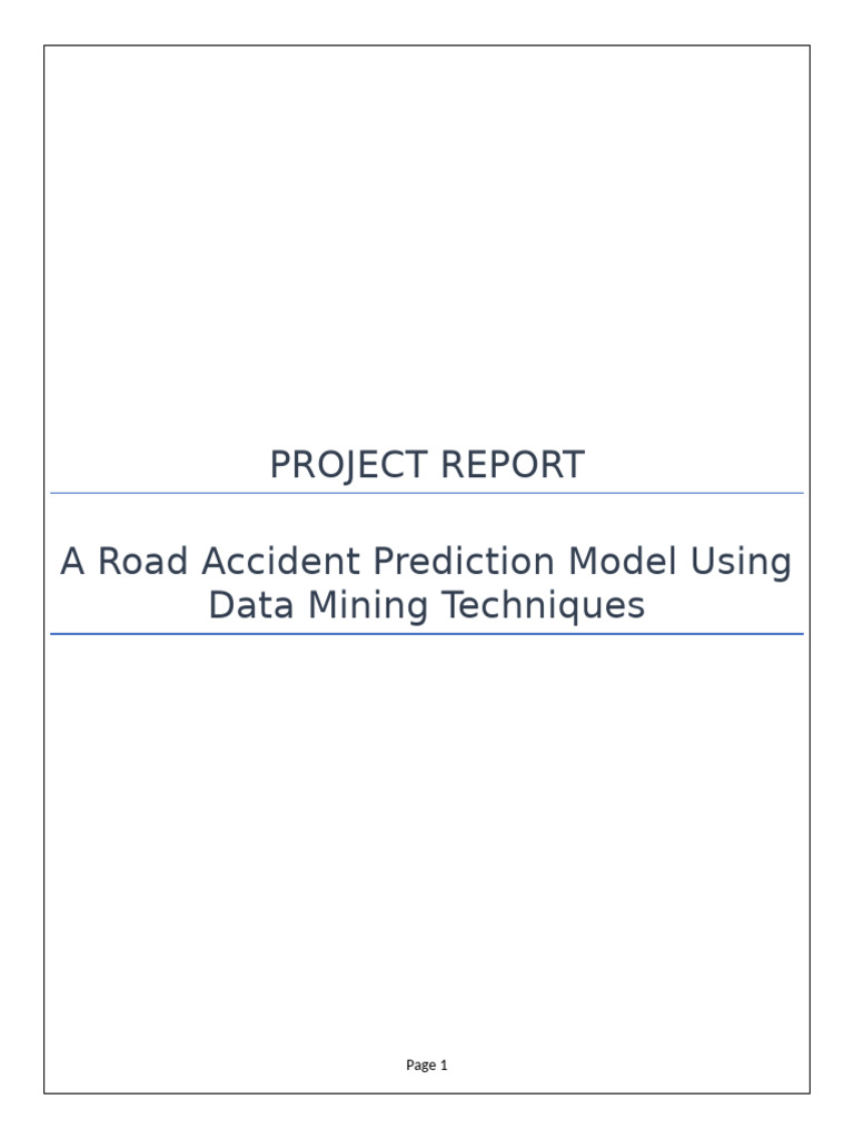 A Road Accident Prediction Model Using Data Mining Techniques | PDF | Data Mining | Machine Learning
