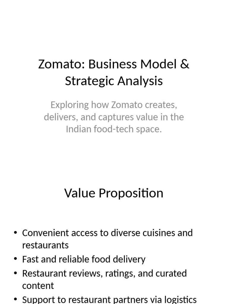 Zomato's Business Model Overview | PDF