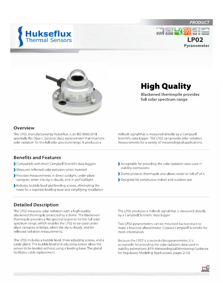 Pyranometer LP02 Specification | PDF