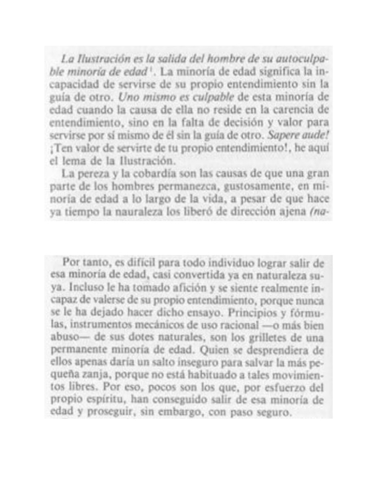 Resumen Que Es La Ilustracion Kant X | PDF