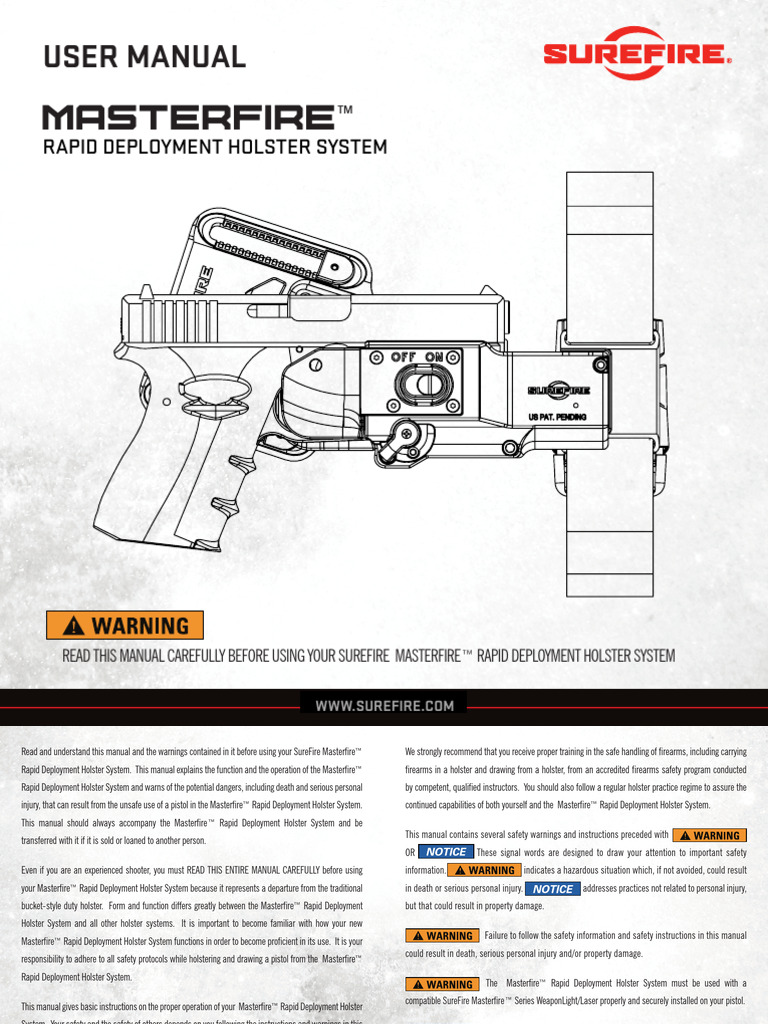 Surefire Masterfire Rapid Deploy Holster Manual PDF | PDF | Weapon Design | Handgun