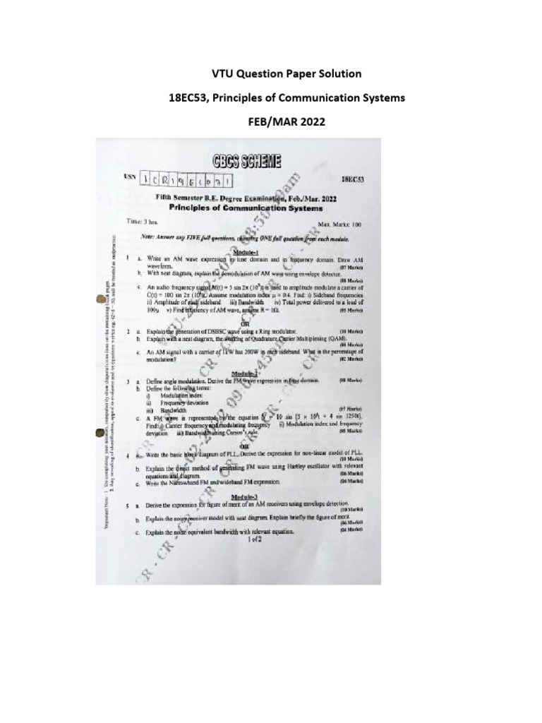 VTU Exam Question Paper With Solution of 18EC53 Principles of ...
