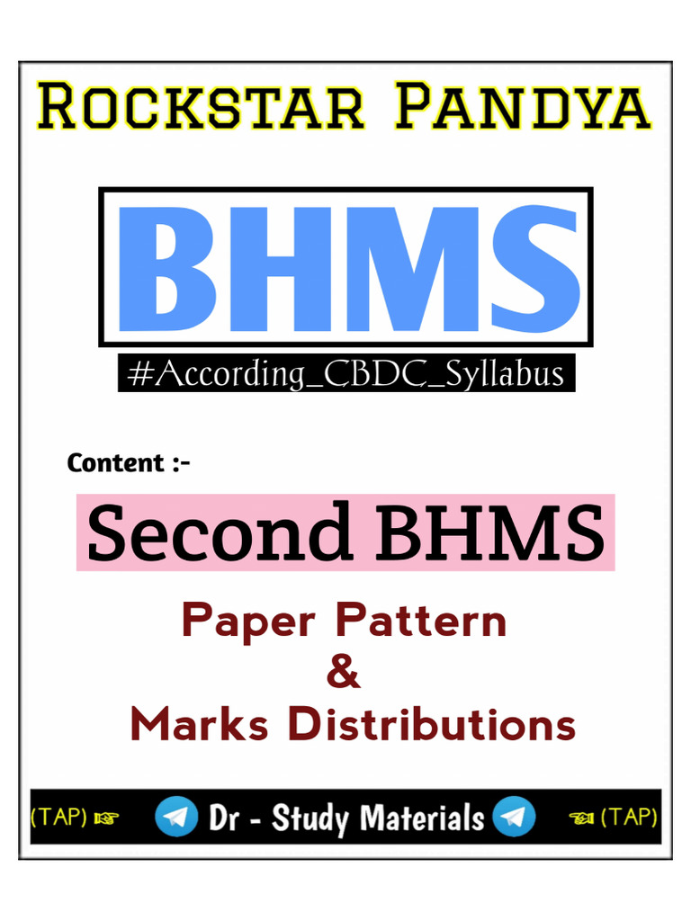 2nd Year BHMS CBDC Exam Pattern | PDF | Homeopathy | Medical Specialties