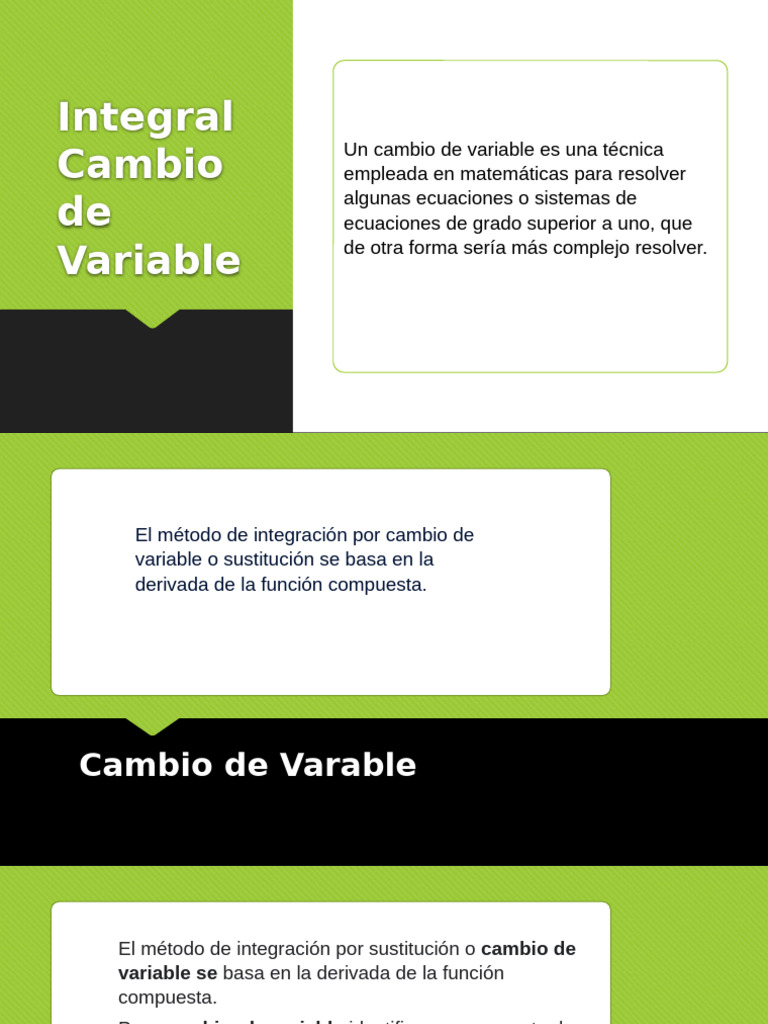Integral X Cambio de Variable Hoy | PDF