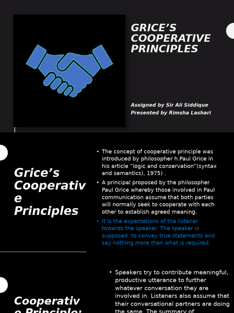 Grice's Cooperative Principles Explained | PDF | Linguistics ...