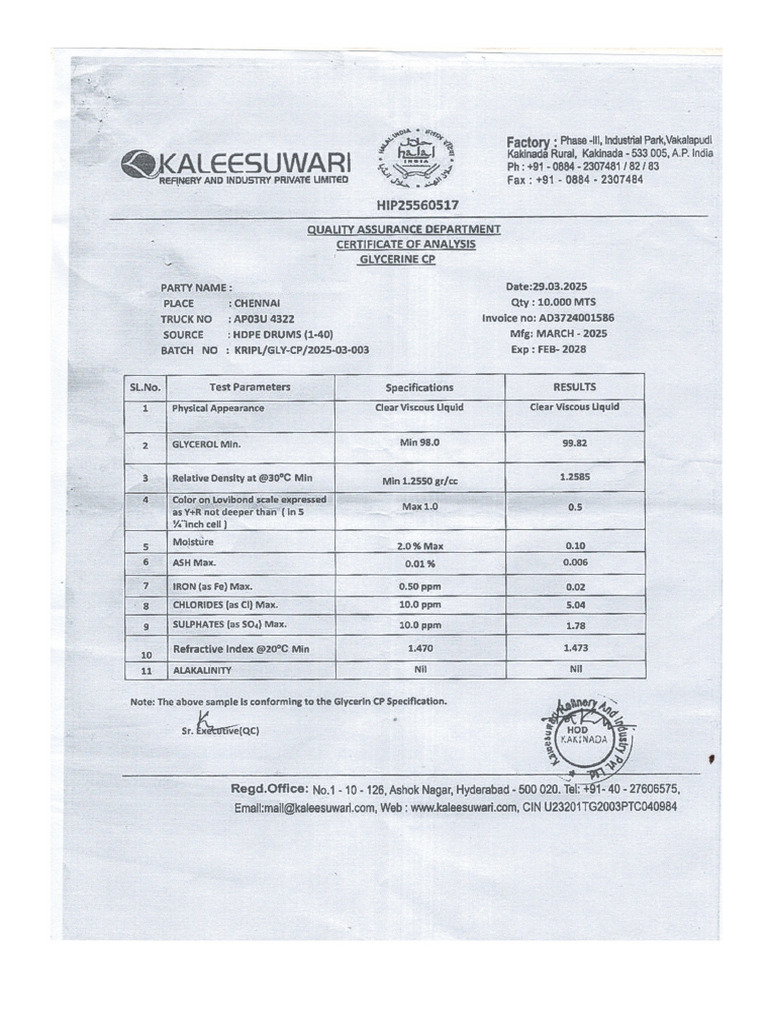 Gly Coa - 29.03.2025, Kaleesuwari | PDF