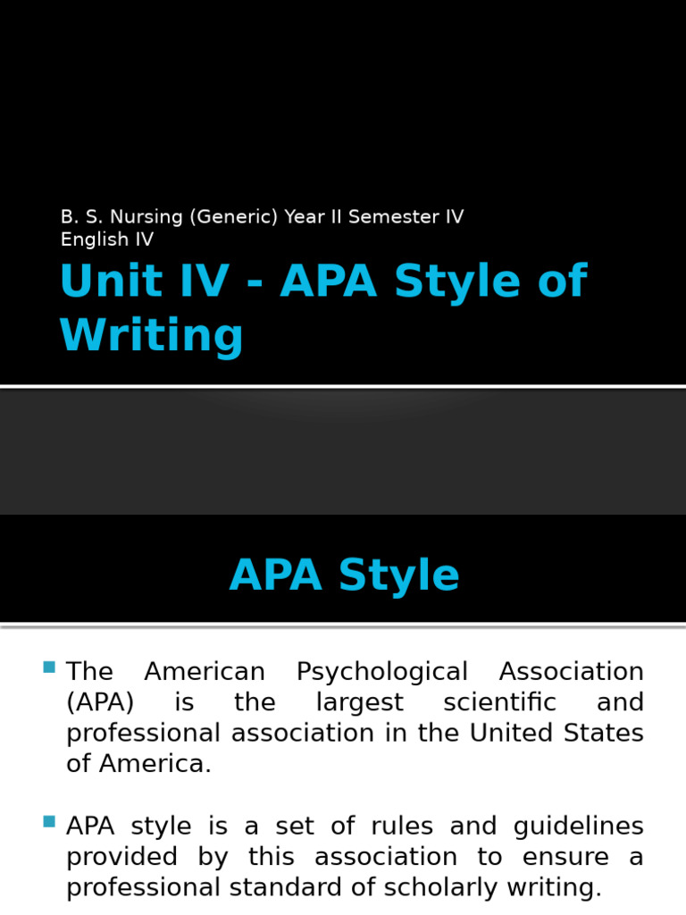 Unit IV - APA Style of Writing 2-2-22 | PDF | Apa Style | Plagiarism