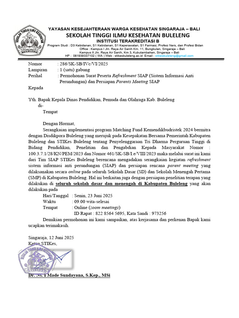 Surat Redaksi Undangan Disdikpora New | PDF