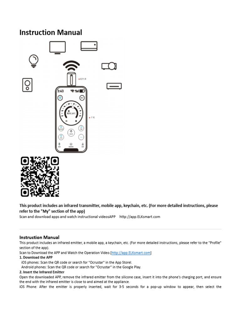 Instruction Manual | PDF | Ios | Remote Control