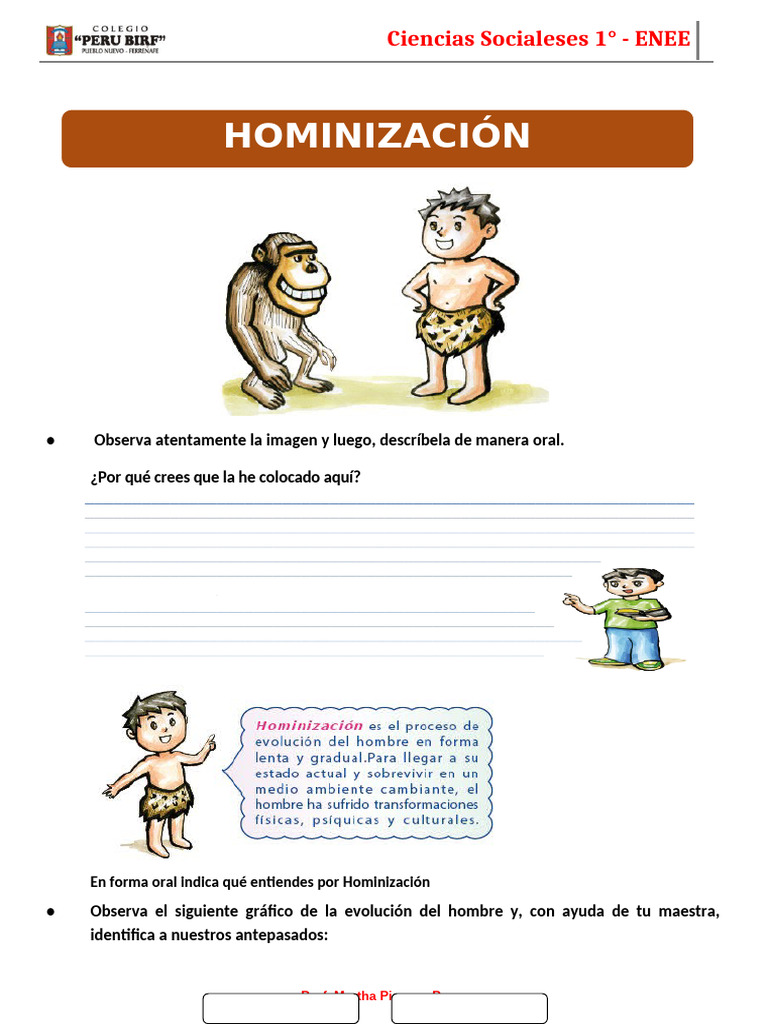 Hominización para Quinto Grado de Primaria | PDF