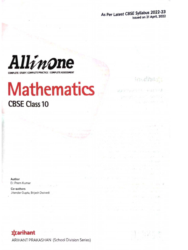 Class 10 All in One Maths (1) | PDF