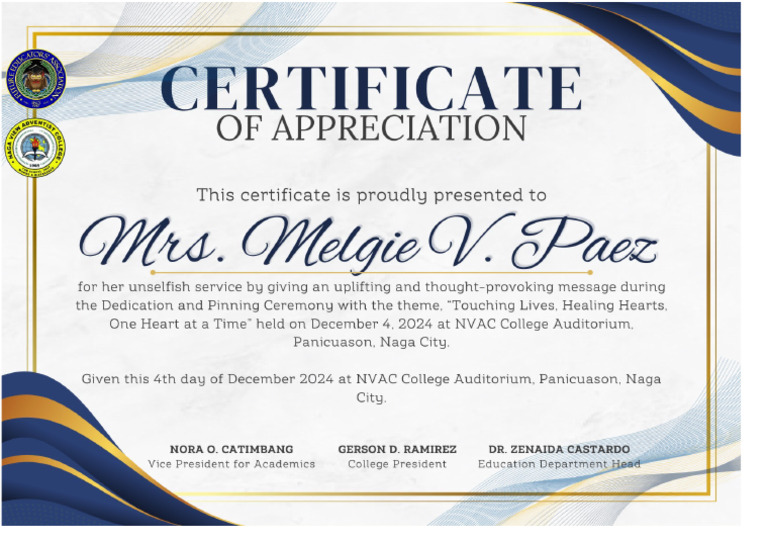 Cert of Appreciation | PDF