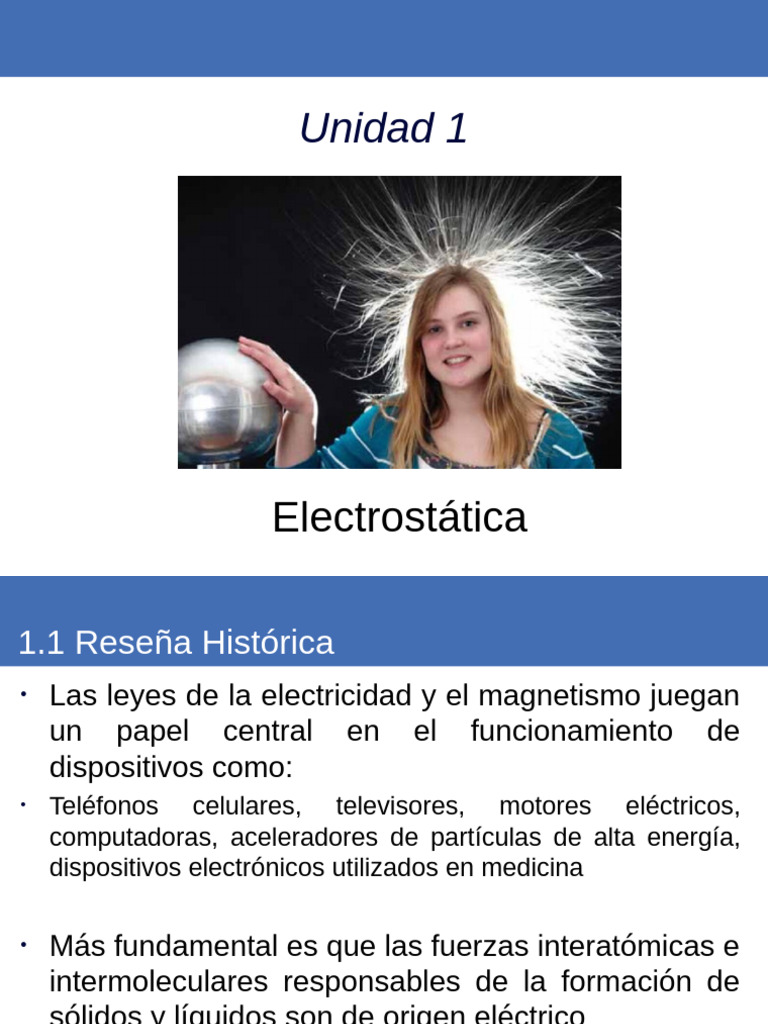 Unidad 1 - Electrostatica | PDF | Aislador (Electricidad) | Electricidad