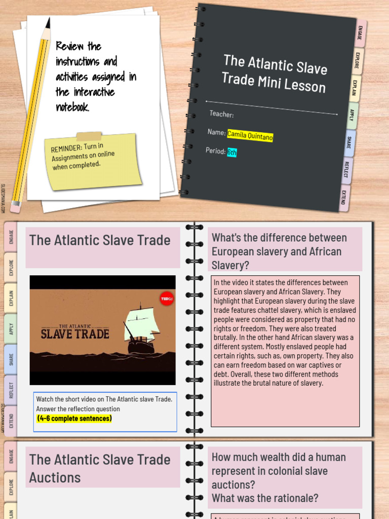 Camila Quintano Atlantic Slave Trade Mini Lesson | PDF | Slavery ...