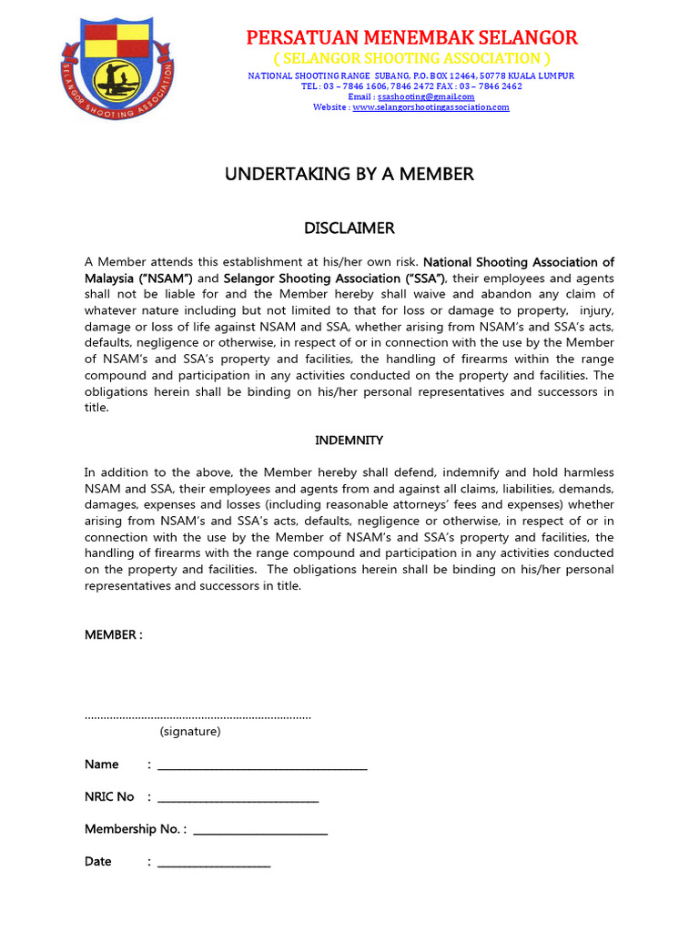 Indemnity Form | PDF