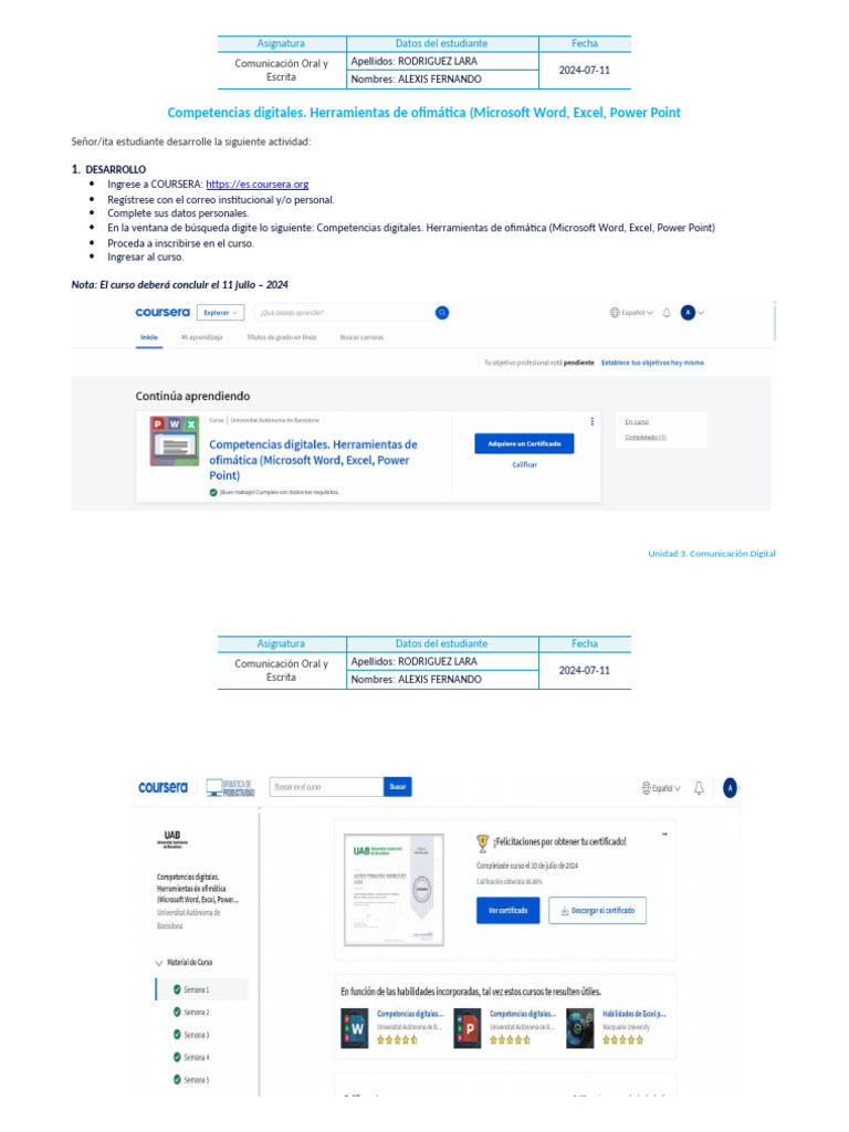 Ejemplo Reporte Curso | PDF | Microsoft Office | Empresas de informática de los Estados Unidos