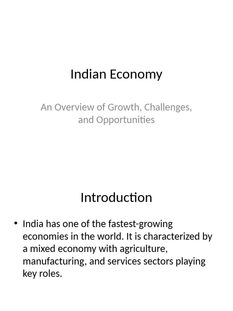 Indian Economy Presentation | PDF
