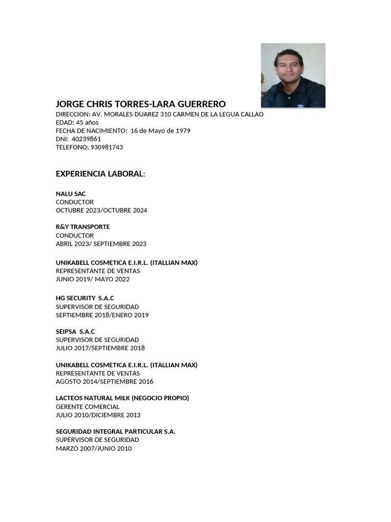 Cv. Jorge Torres-Lara-1 | PDF