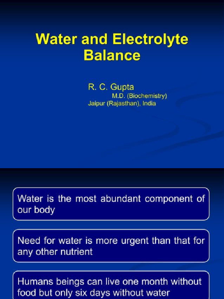 Water and Electrolyte Balance | PDF
