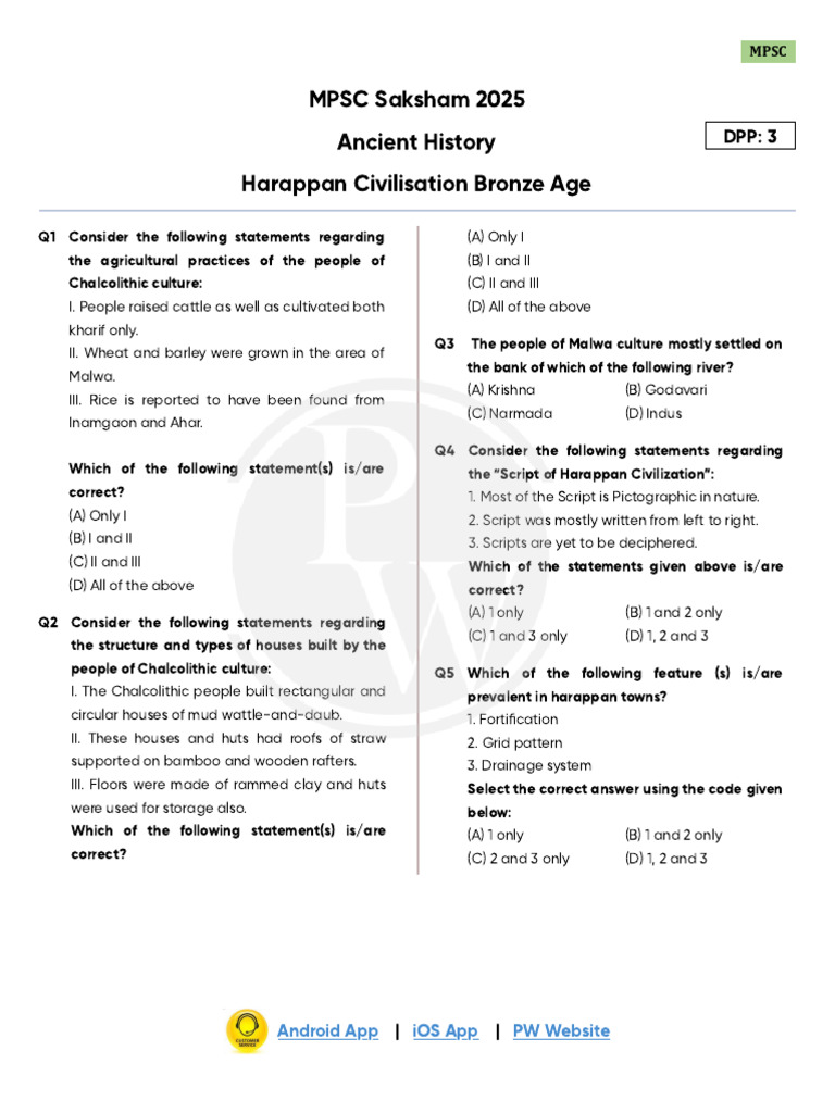 Ancient History - DPP 03 (English) | PDF