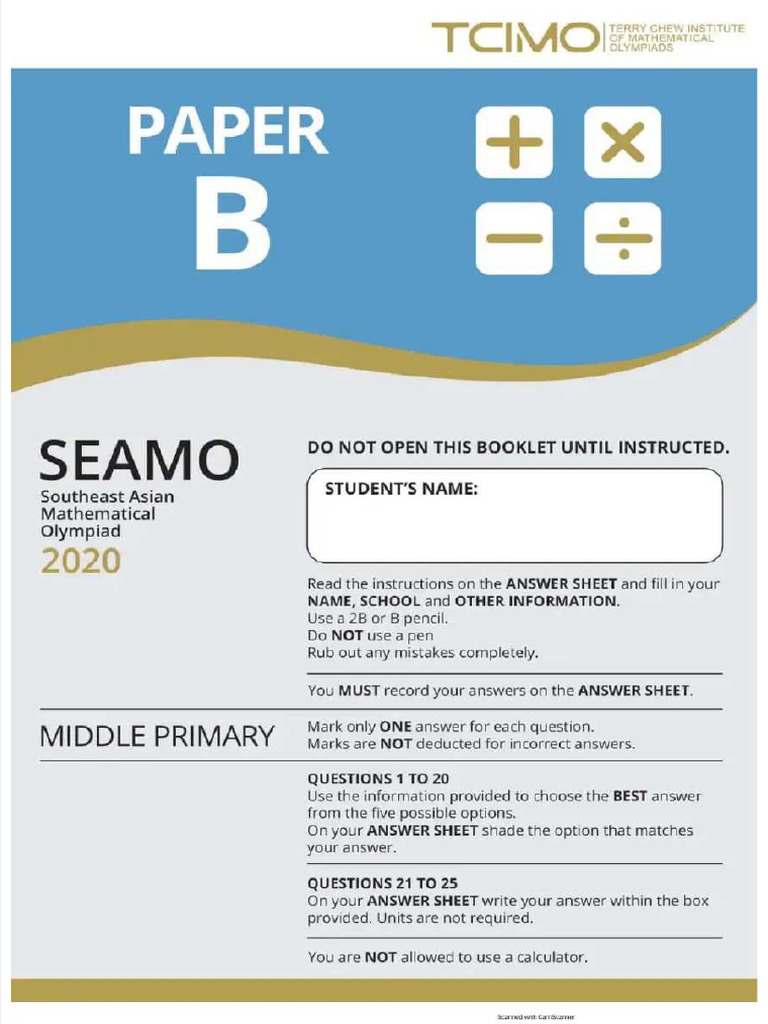 Seamo 2020 Paper B | PDF