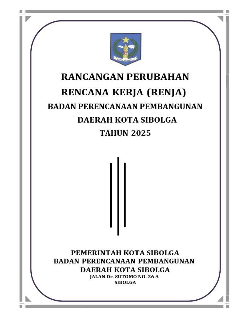 Rancangan Perubahan Renja Bappeda Kota Sibolga 2025 | PDF