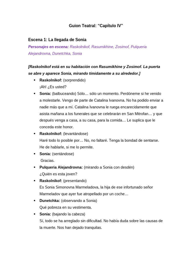 Guion Teatral Capítulo IV | PDF
