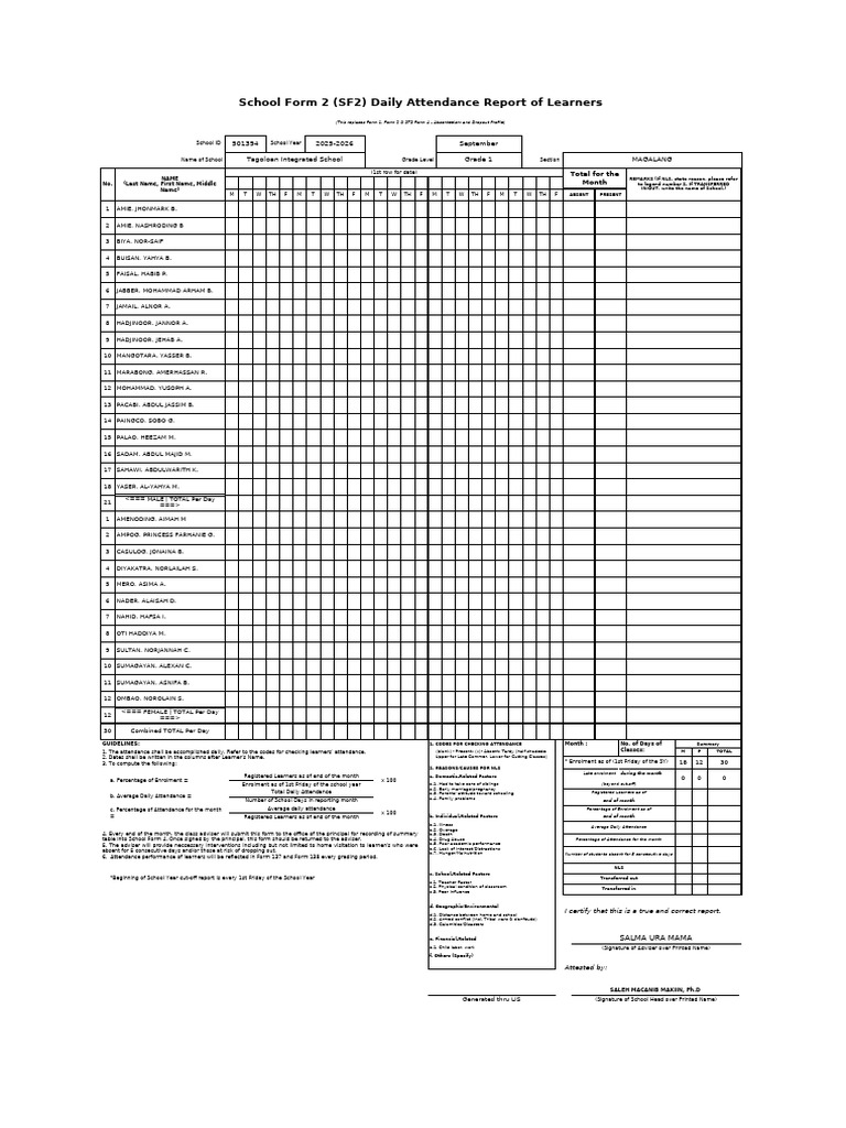 Sf2 - 2024 - Grade 4 - Masunurin | PDF | Youth | Human Development