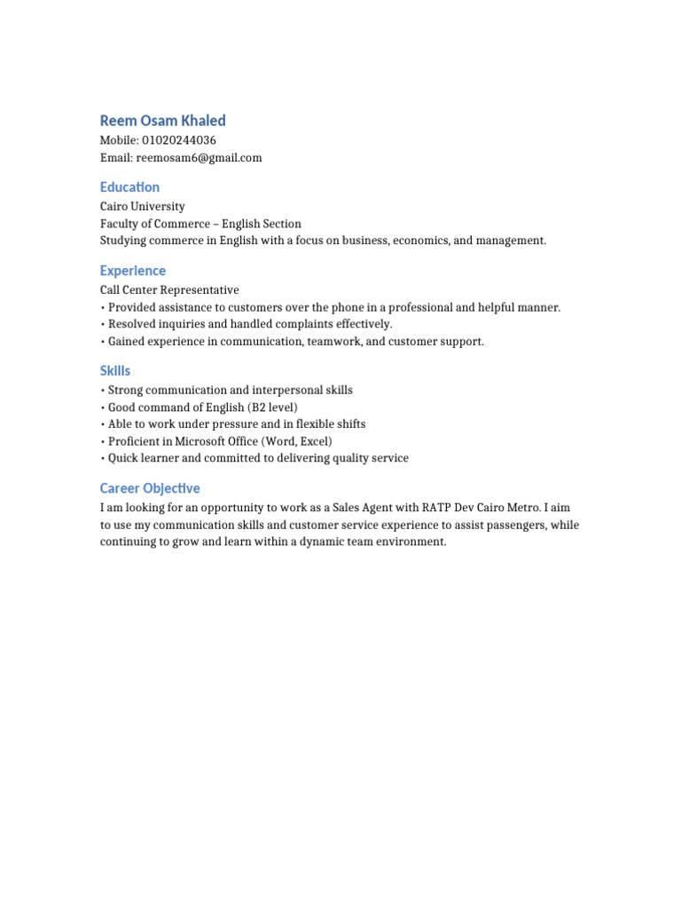 Reem Osam CV Updated | PDF