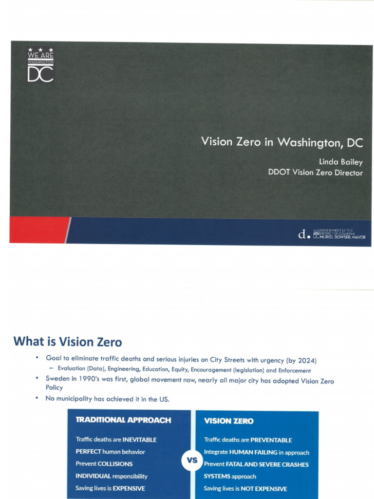 Vision Zero Presentation - Washington DC | PDF
